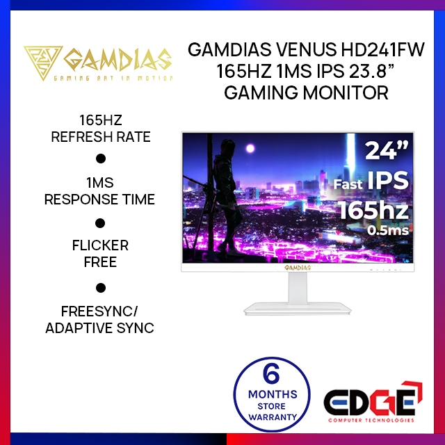EDGE | GAMDIAS Venus HD241FW 165Hz 1ms IPS 23.8” Gaming Monitor ...