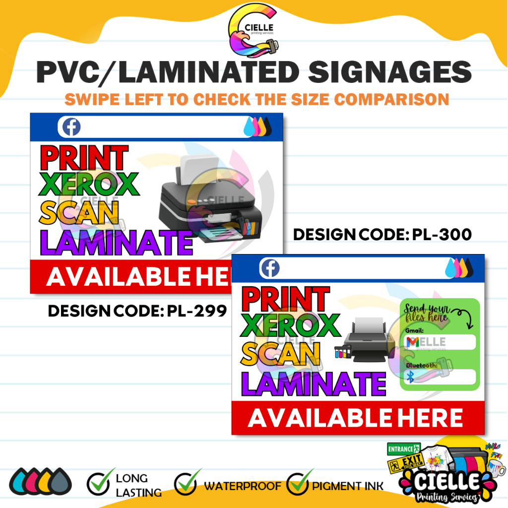 PVC/LAMINATED/STICKER SIGNAGES (PL-299&PL-300) -PRINT/XEROX/SCAN ... PVC/LAMINATED/STICKER SIGNAGES (PL-299&PL-300) -PRINT/XEROX/SCAN ...