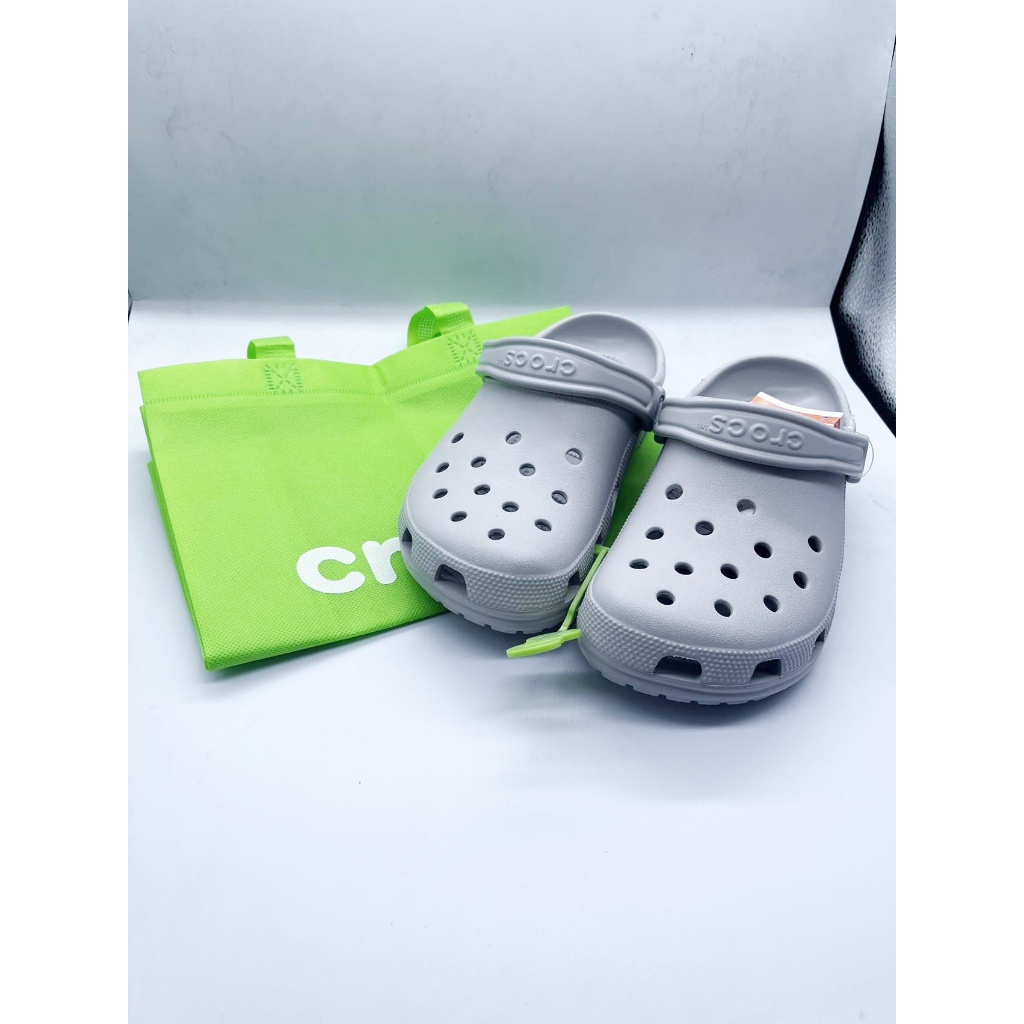 Crocs classic clog grey unisex for man woman sandals with ecobag | Shopee Philippines