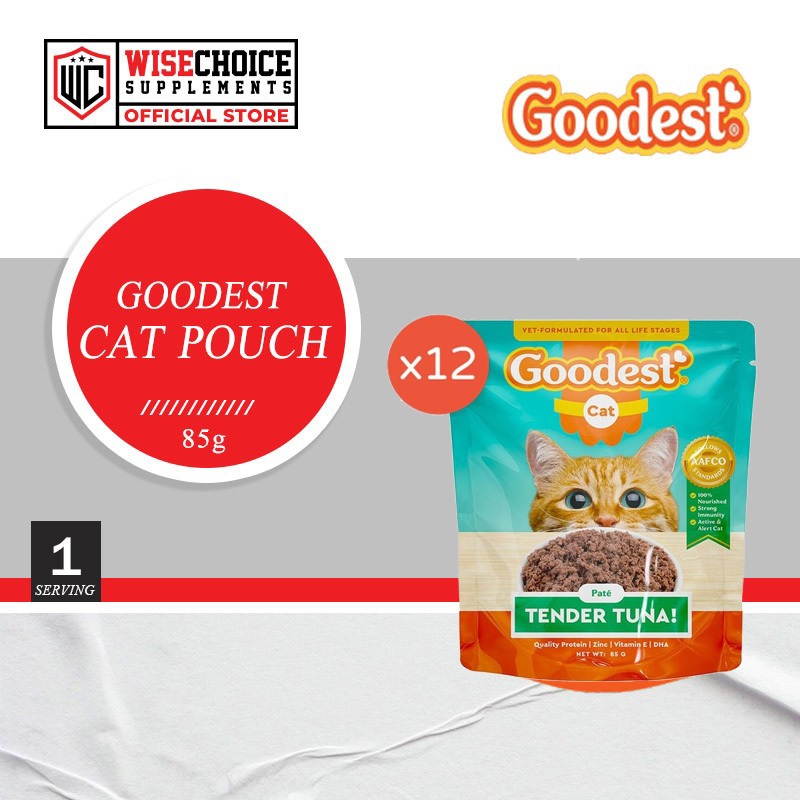 Goodest Cat Pouch Pack of 12 Wet Cat Food ( 85g ) | Shopee Philippines