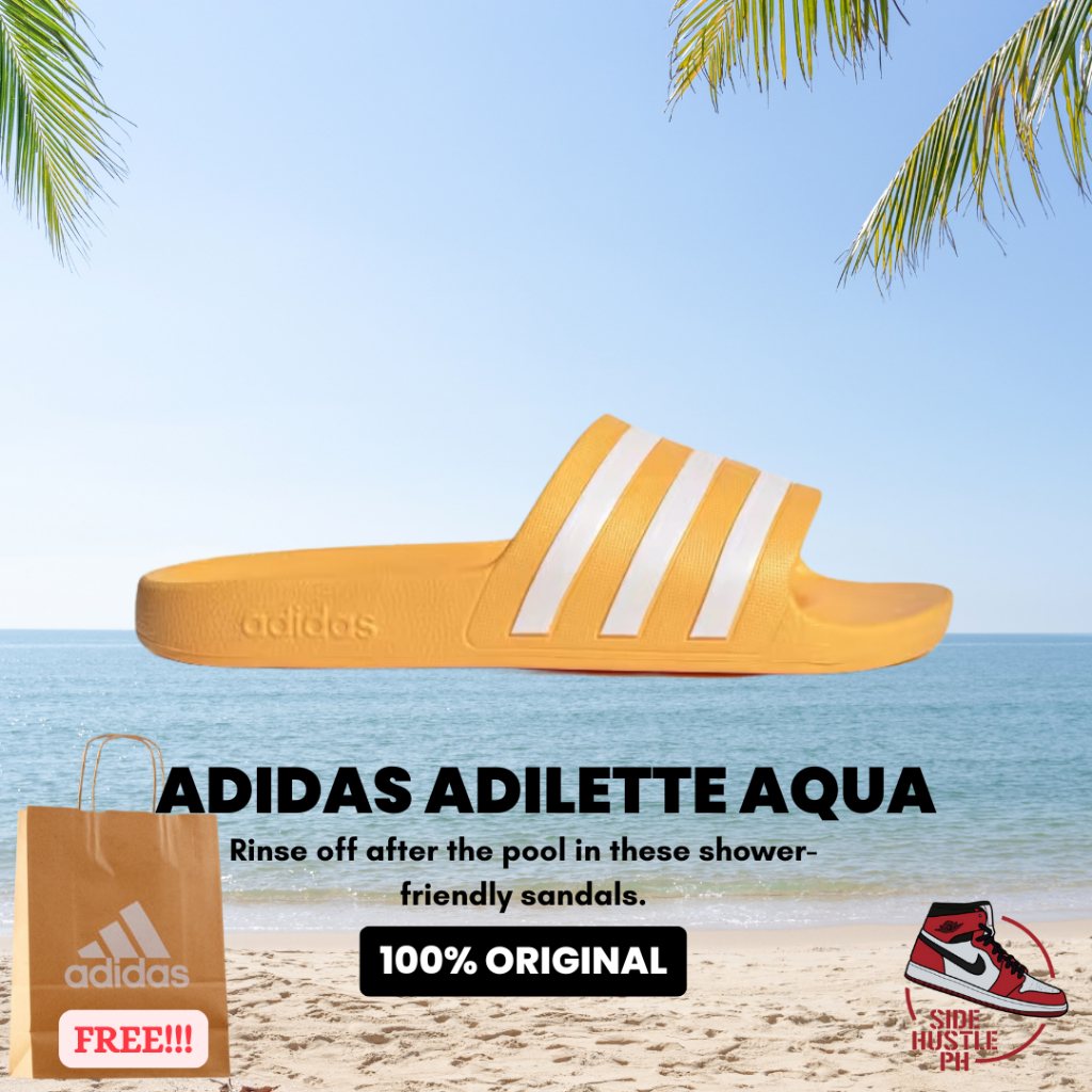 Adilette Aqua Solar Gold GZ5233 Unisex [100% Original] | Shopee Philippines