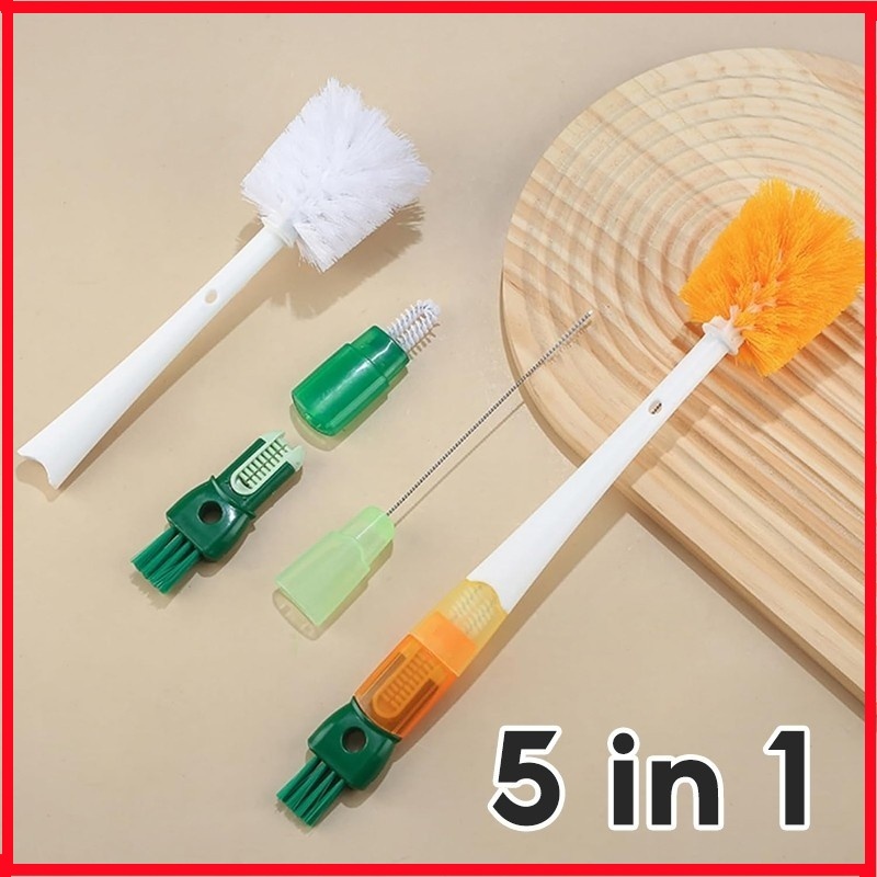 5 in 1 Bottle Cleaning Brush Set Multi-Functional Cleaner Tumbler Brush ...