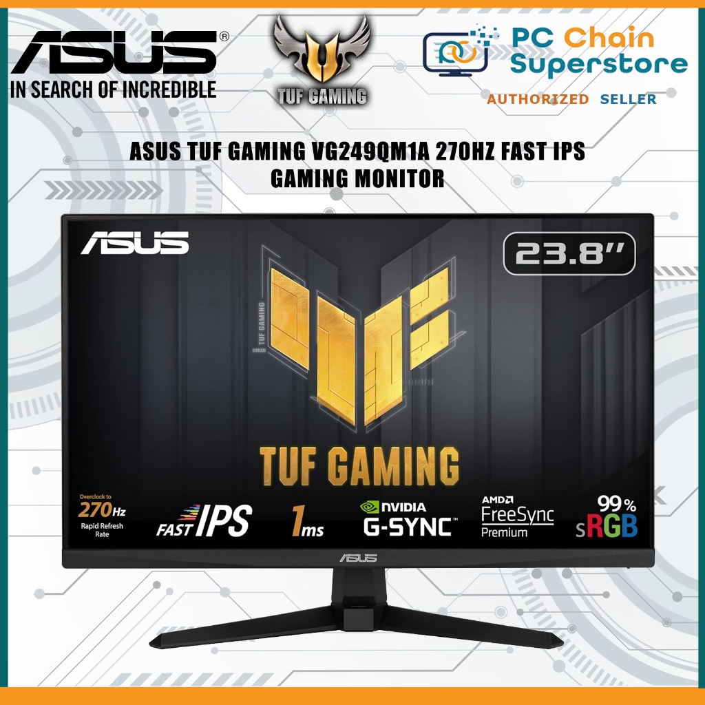 ASUS TUF Gaming VG249QM1A Gaming Monitor – 24" FHD Fast IPS, 270Hz OC ...