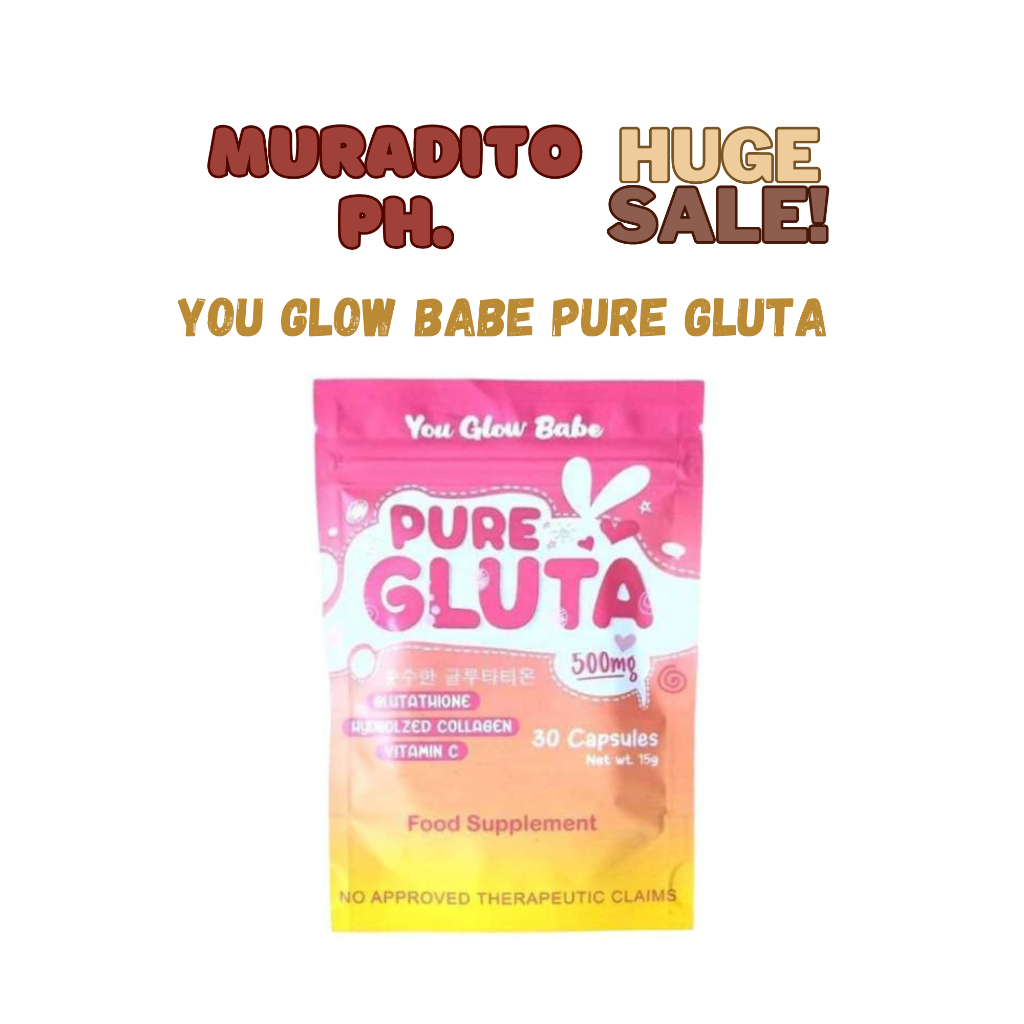 PURE GLUTA 500mg | YOU GLOW BABE | NEW PRODUCT | 30 CAPS | Shopee ...