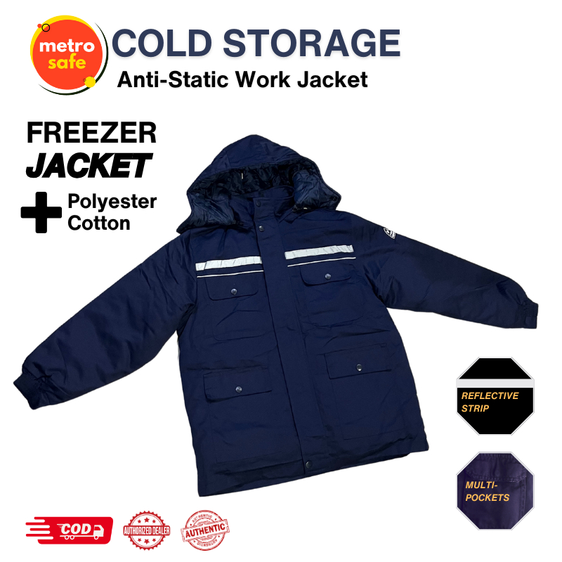 Heavy Duty Freezer Jacket for Cold Storage Employees with Reflectorized ...