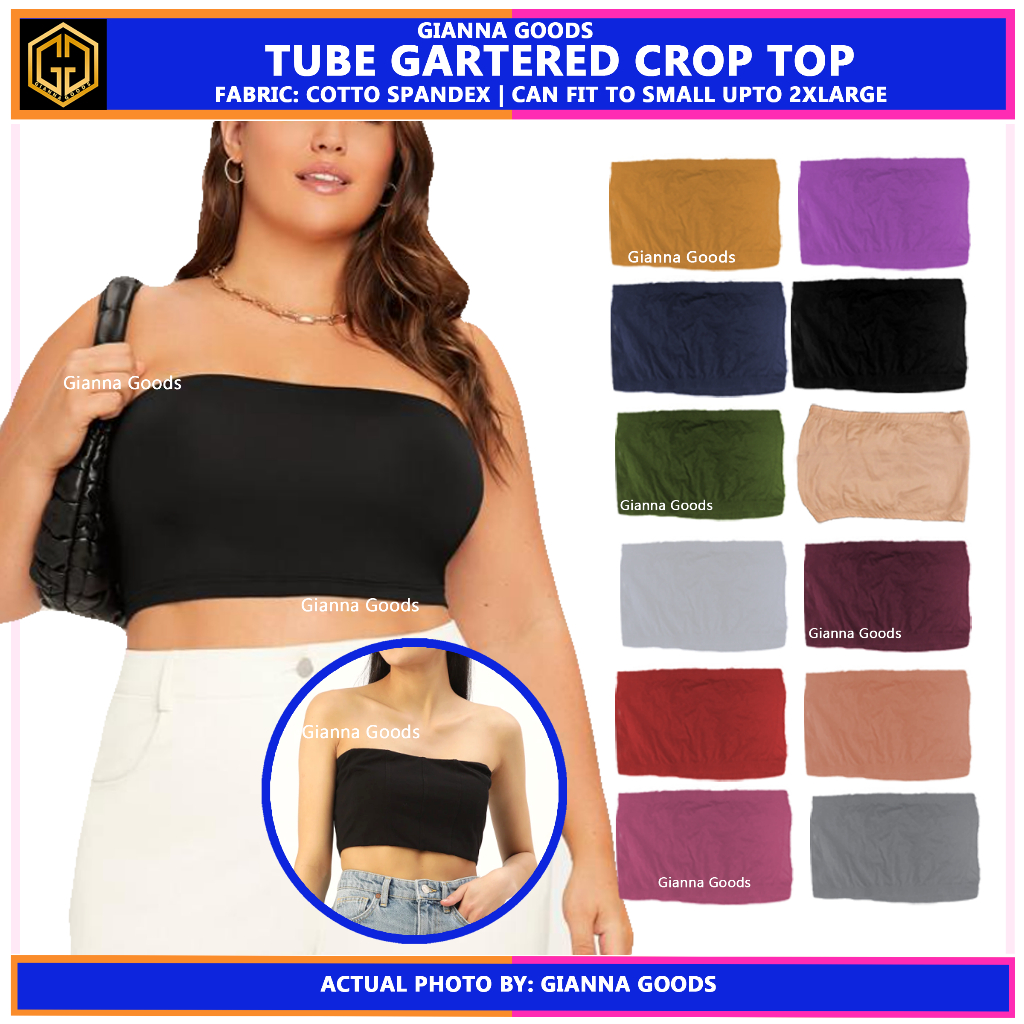 PLUS SIZE TUBE CROP TOP (38"-45"BUST) SMALL upto 2XL (S-M 28"-32 ...