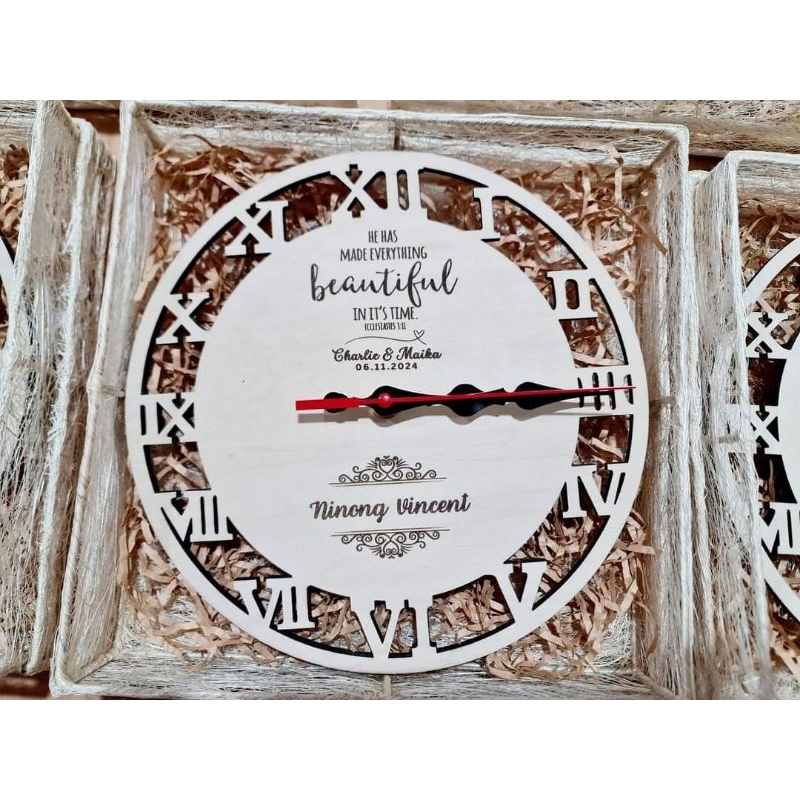 Premium quality Wall Clock (6mm) in HARD ABACA BOX, FREE ENGRAVE ...