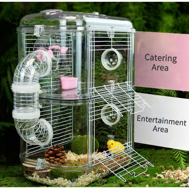 Crystal Large Hamster Cage Acrylic Transparent Big House Home Castle ...