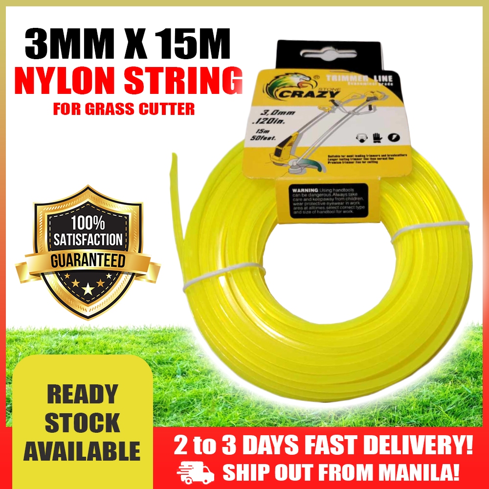 Nylon Trimmer Line 3.0mm x 15m Square Red (Tansi) for Grass Cutter / Brush Cutter | Shopee ...