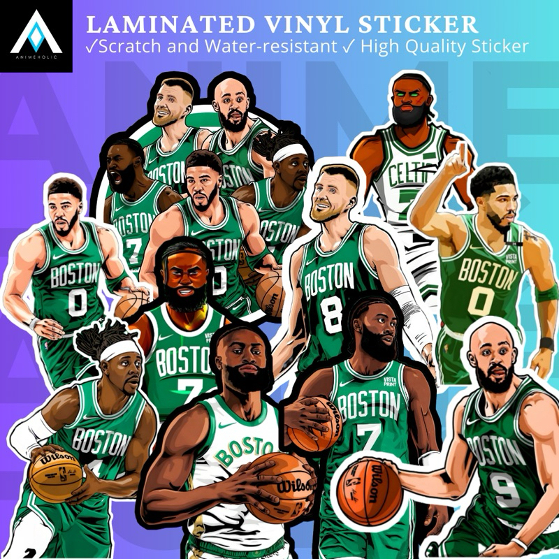 BOSTON CELTICS NBA STICKERS ~ LAMINATED VINYL STICKERS ~ANIMEHOLIC ...