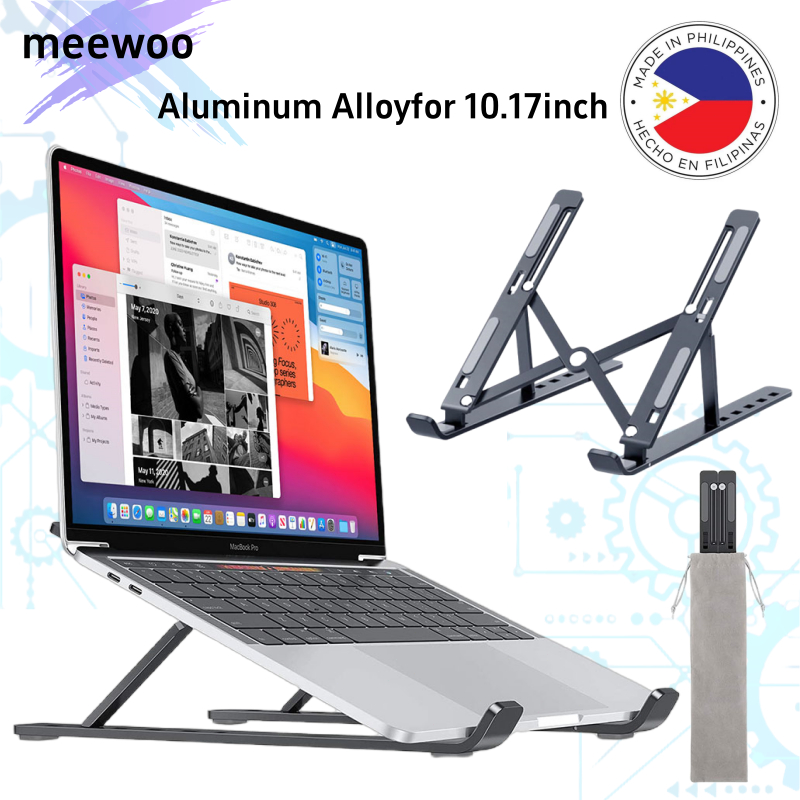 Meewoo Laptop Stand Adjustable Foldable Aluminum Alloy Portable Laptop ...
