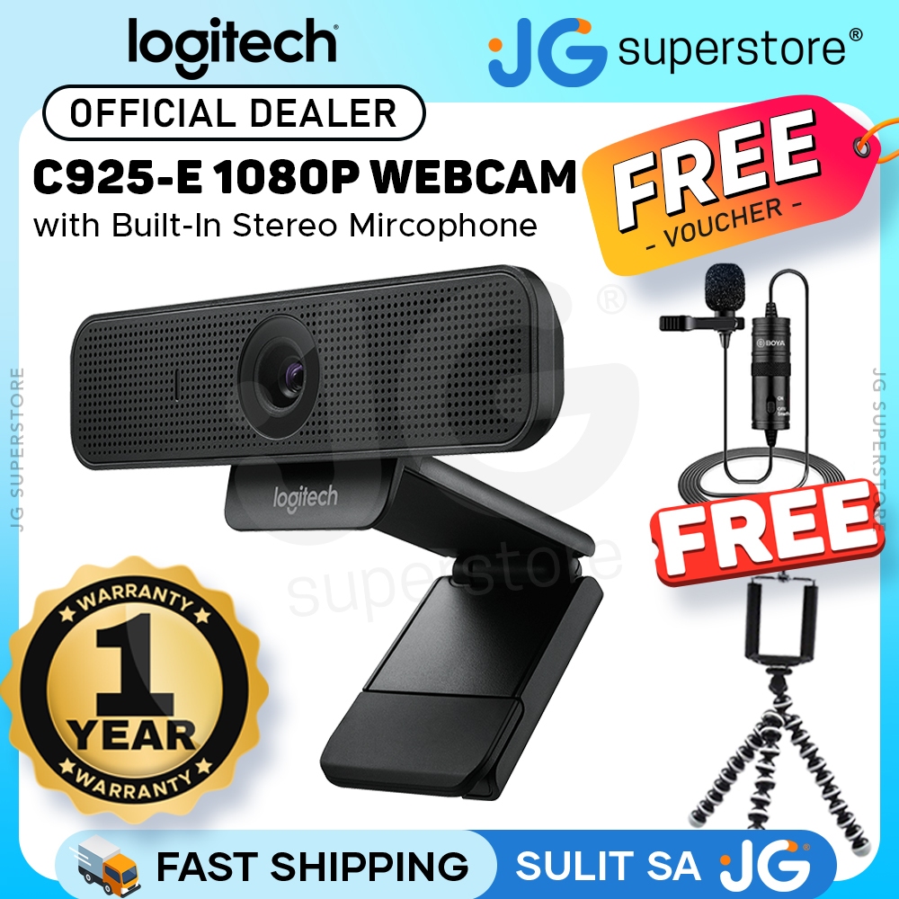 Logitech C925-E Webcam HD 1080p 30fps Video with Built-In Stereo ...