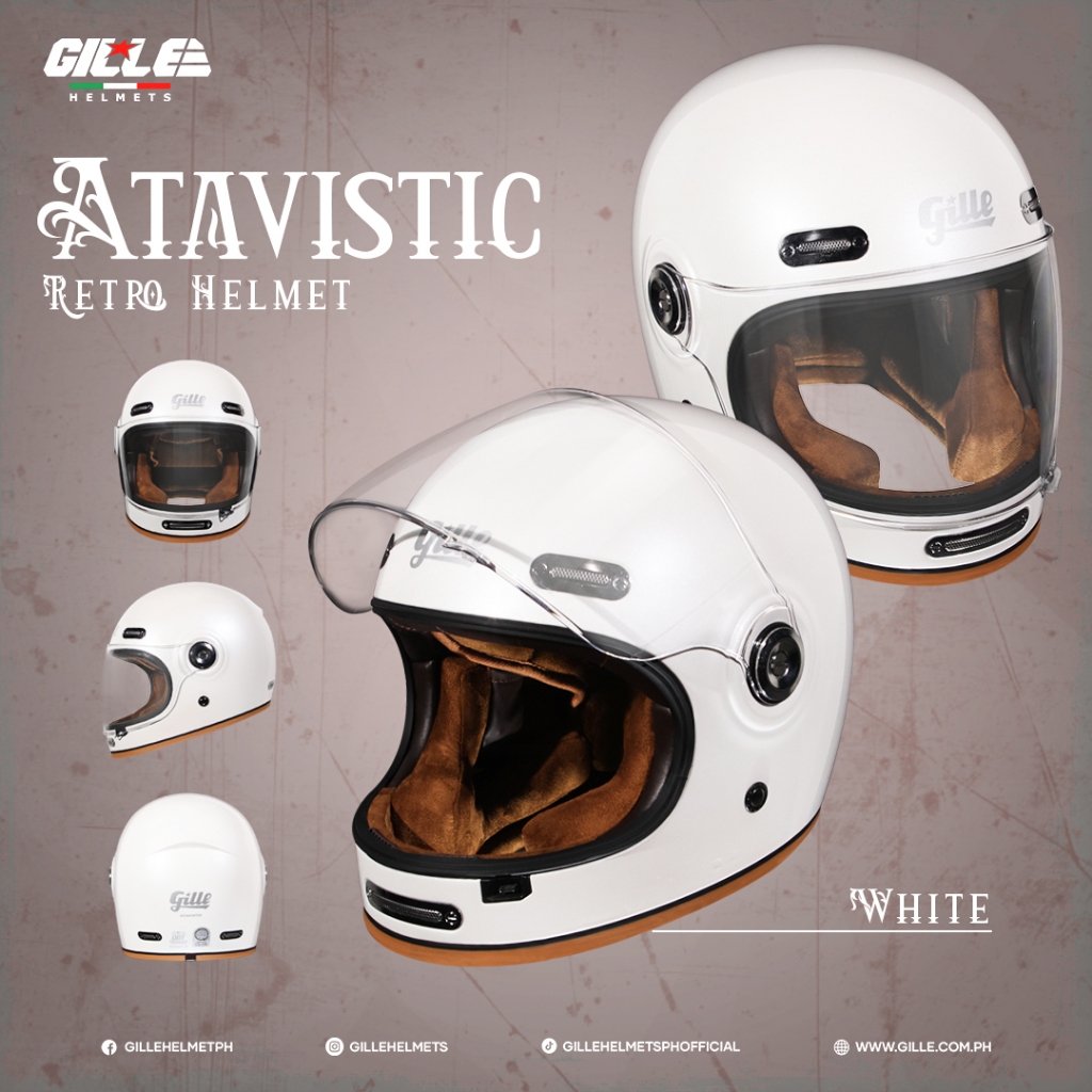 GILLE ATAVISTIC Classic Full Face Motorcycle Helmet | Shopee Philippines