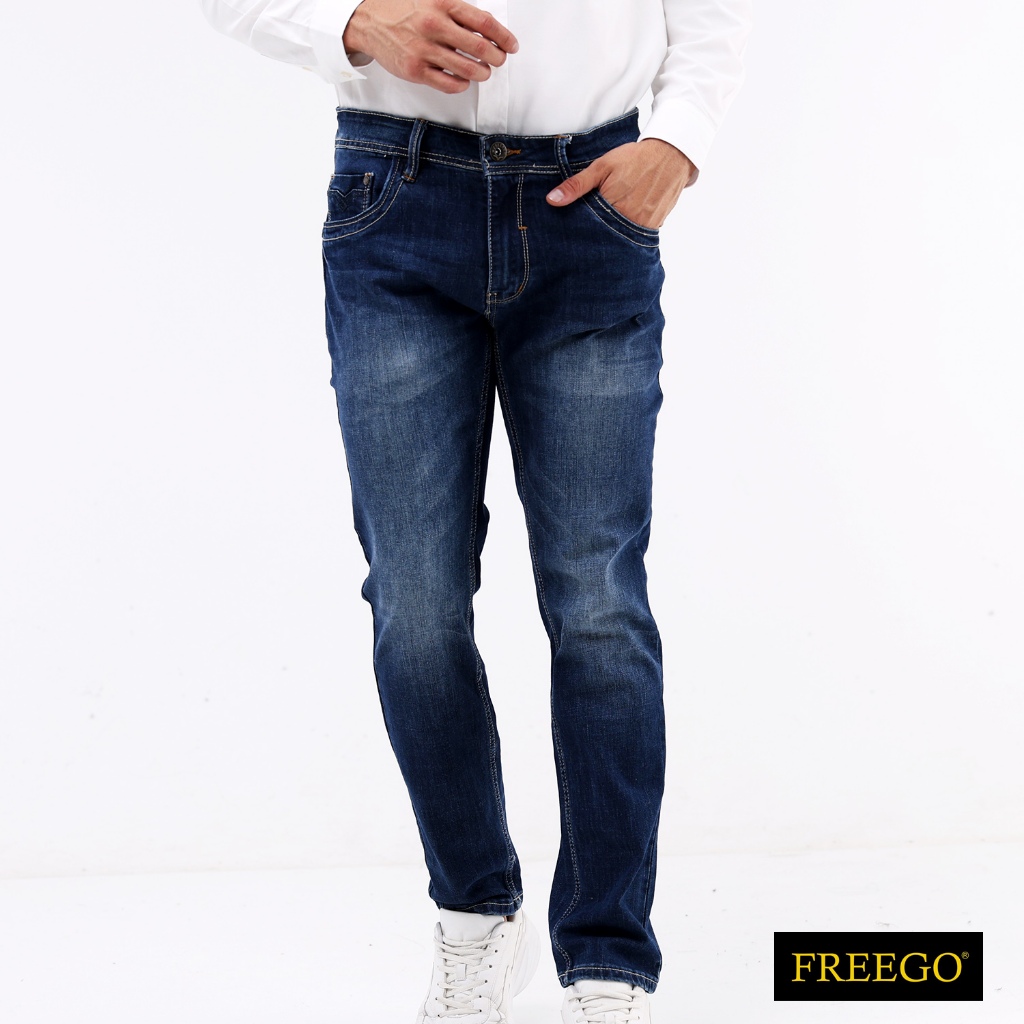 Freego Mens Denim Long Pants Slim Tapered Fit Stretch GBB23-0033 ...