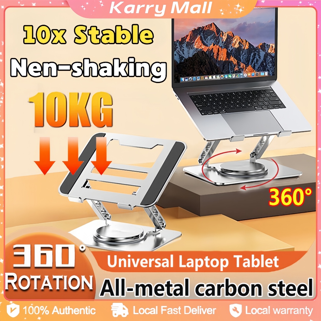 360° Rotating Base Laptop Stand Ergonomic Computer Riser for Desk ...