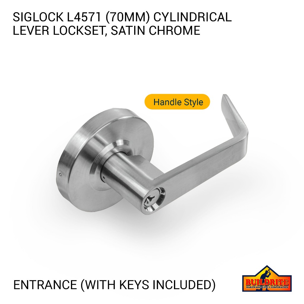 Siglock SLG.L4571.SC.ET (70MM) Entrace Lock ANSI Grade 2 Cylindrical ...