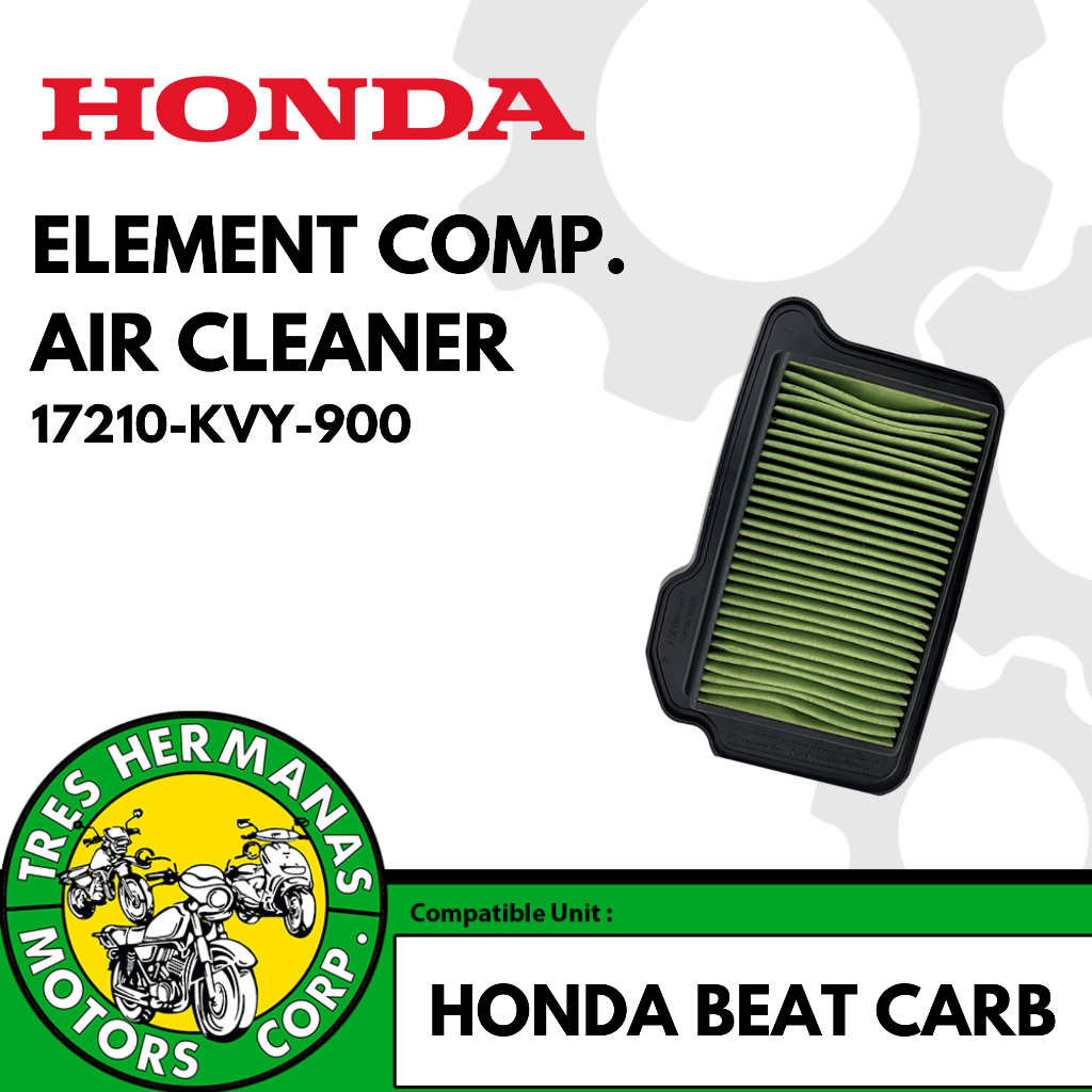 ELEMENT COMP, AIR/CLEANER For : HONDA Motorcycle : BEAT CARB( 17210-KVY ...