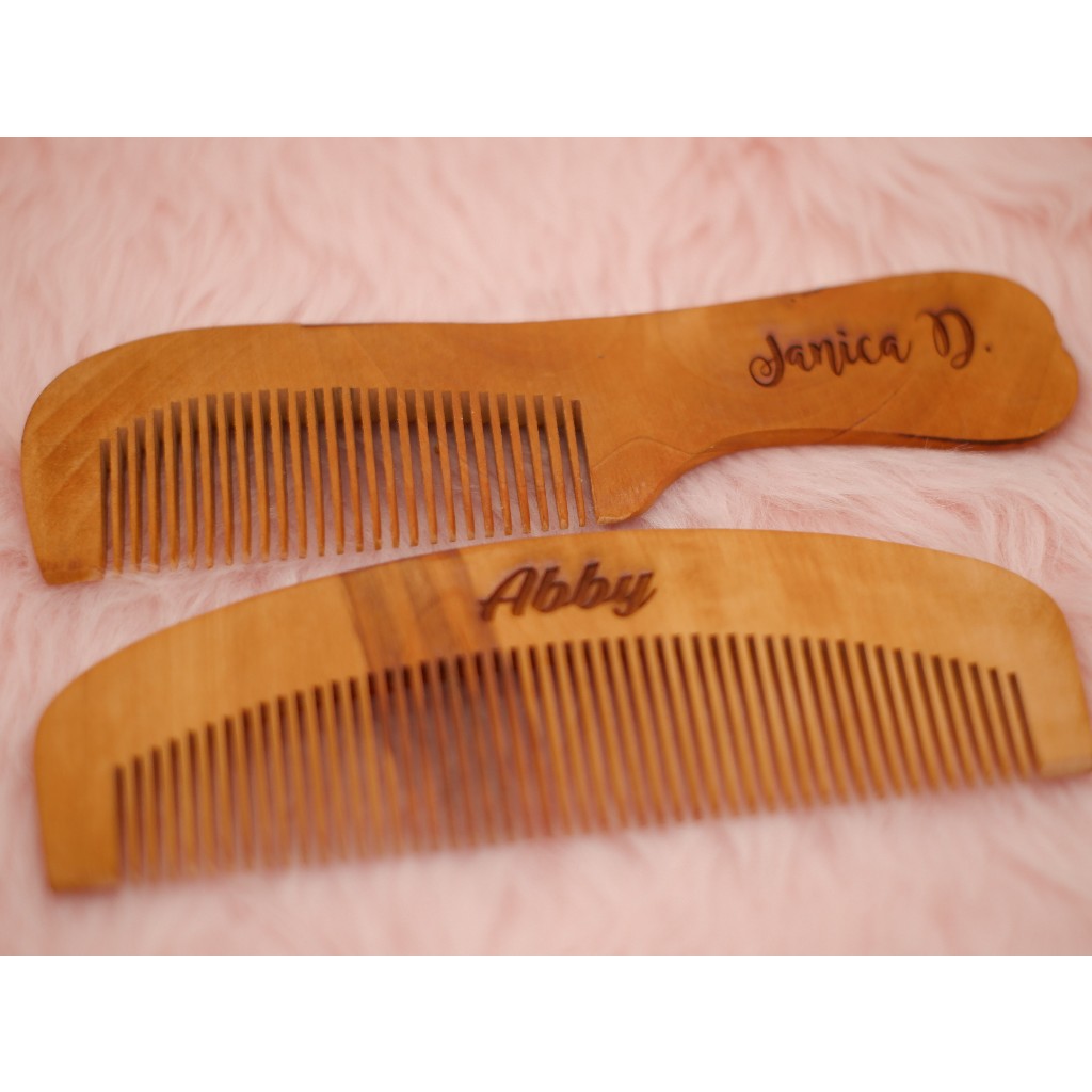 Personalized Laser Engraved Wooden Personal Comb Hair Brush Anti-Static ...
