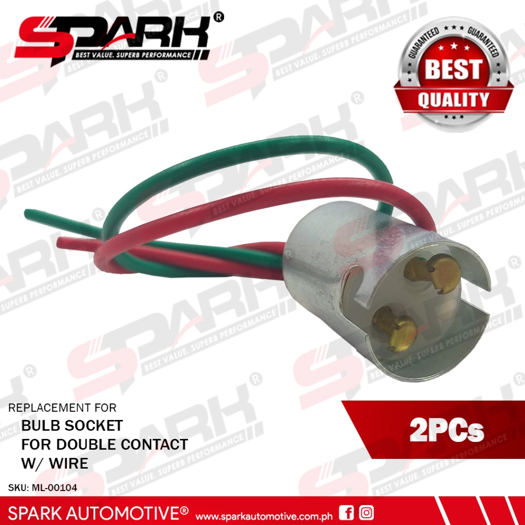 (2pcs) BAY15d Automotive Socket Auto Bulb Metal Socket Double Contact ...