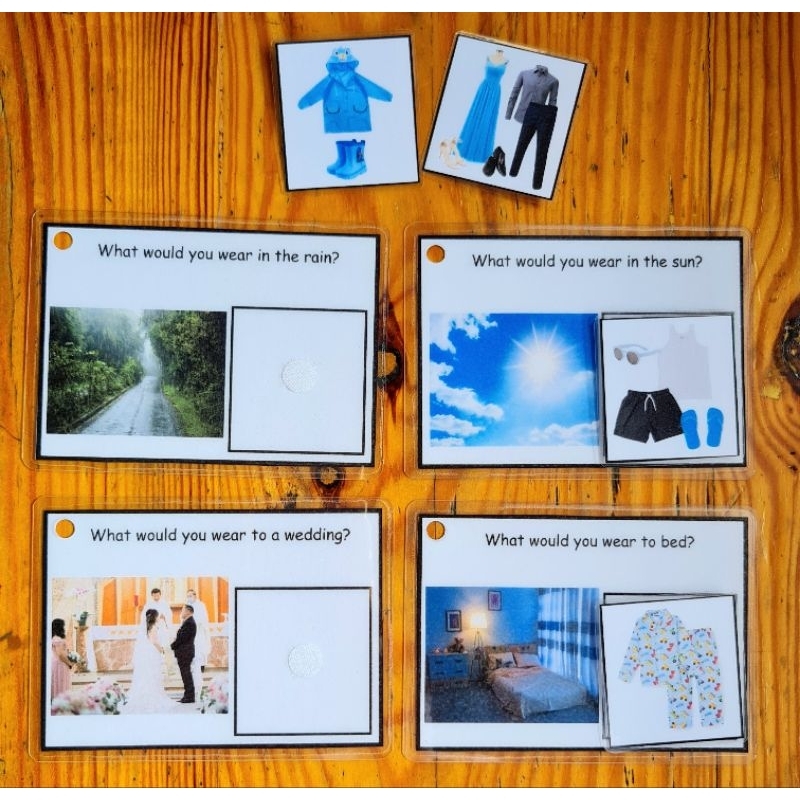 Life skills what to wear laminated flashcards for special education ...
