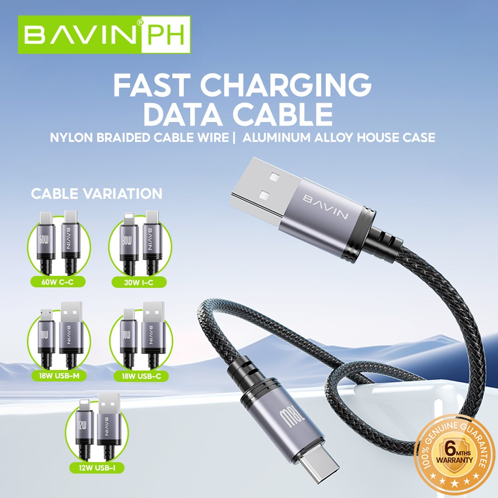 BAVIN CB364 PD 60W Fast Charging Aluminum Alloy Data Cable w/ 1 Meter ...