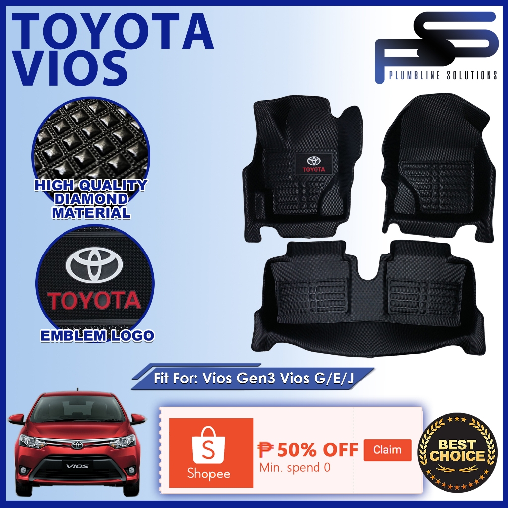 5D Diamond Deep Dish Matting for Toyota Yaris Vios Gen 3 Superman G / E /J 2014 - 2017/ 2018 ...