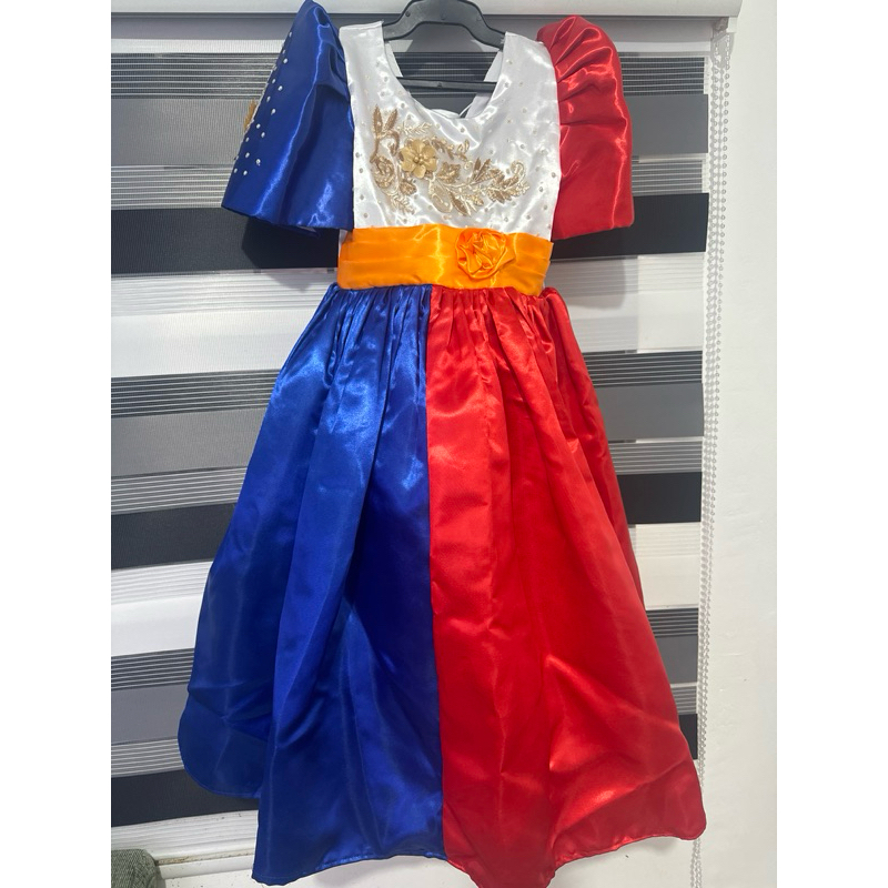 Filipiniana Dress for Kids - Philippines Flag inspired; United Nations or Buwan ng Wika | Shopee ...