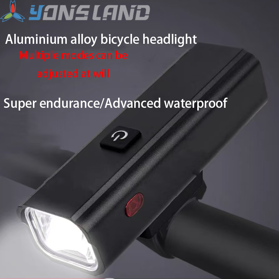 Bike Light Rainproof USB Rechargeable MTB Front Lamp Headlight Aluminum ...