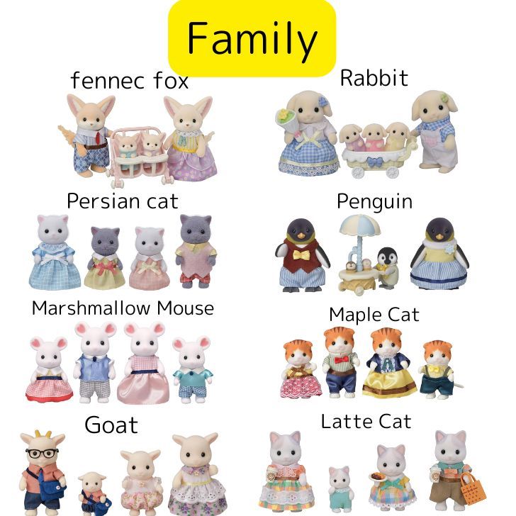 Sylvanian Families Dolls [Fennec Family] FS-48 ST Mark Certified 3 ...