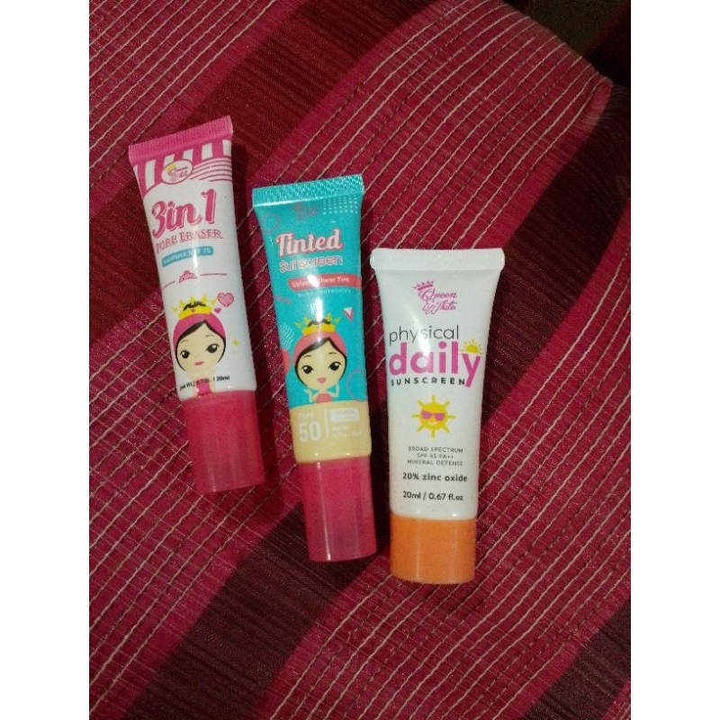Queen White 3in1 Pore Eraser and Tinted sunblock and Physical Daily ...