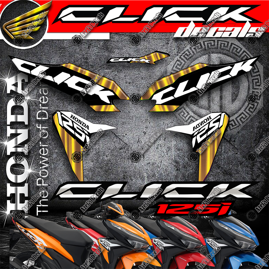HONDA CLICK V2 125i STOCK DECALS STICKER FOR MOTORCYCLE PARTS AND ...
