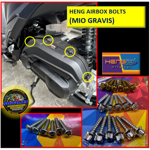 HENG Original Airbox Air filter Bolts for YAMAHA MIO GRAVIS (6pcs ...