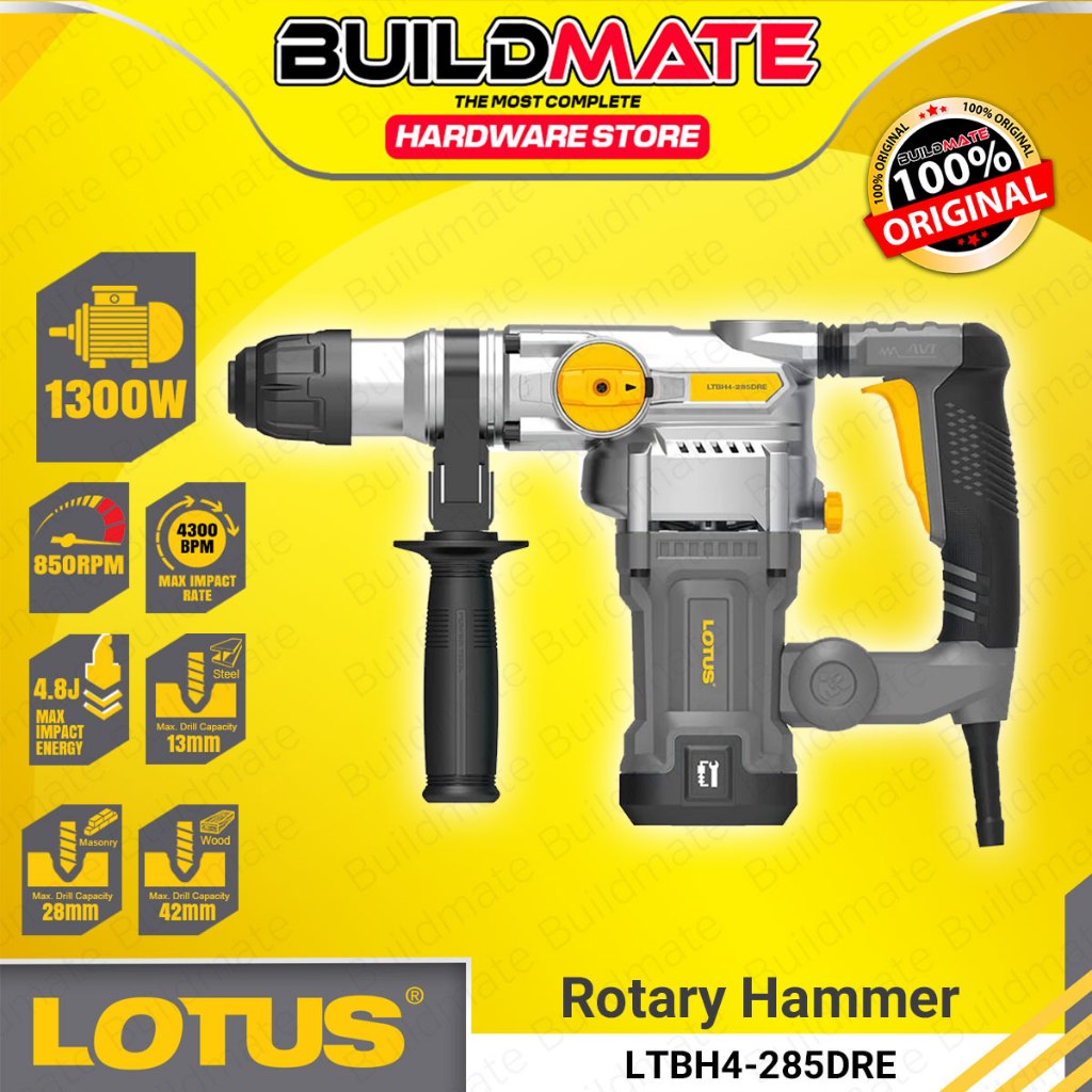 BUILDMATE Lotus Rotary Hammer 1000W 4kg SDS Plus Concrete Breaker Drill ...
