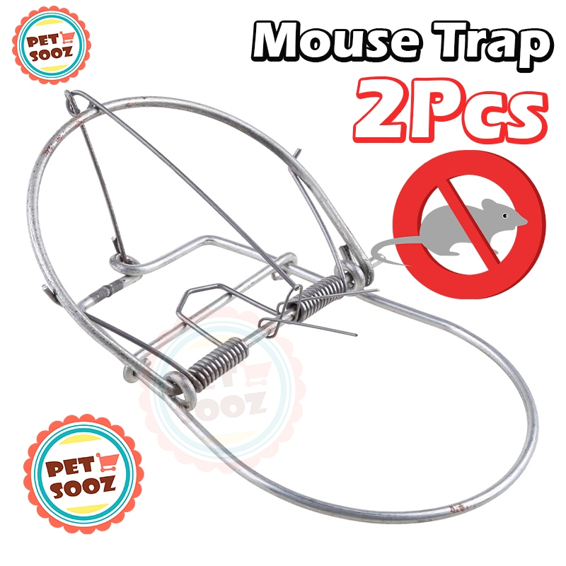 2Pcs Large Mouse Trap Reusable Metal Spring Mousetrap Outdoor Mice Rats ...