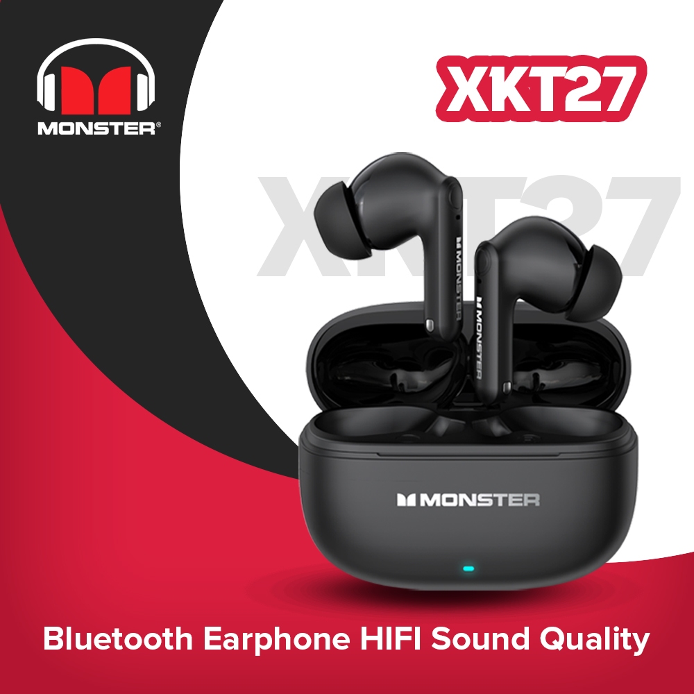 Monster XKT27 Bluetooth 5.4 Earphones HD Call Noise Reduction Large ...