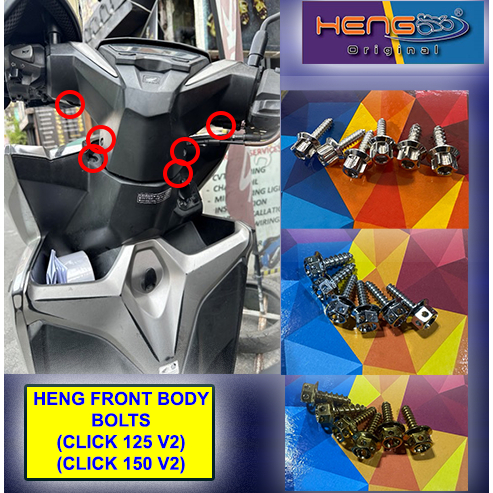 Heng Front Body Bolts for HONDA CLICK 125 V2 & CLICK 150 V2 - sold as ...