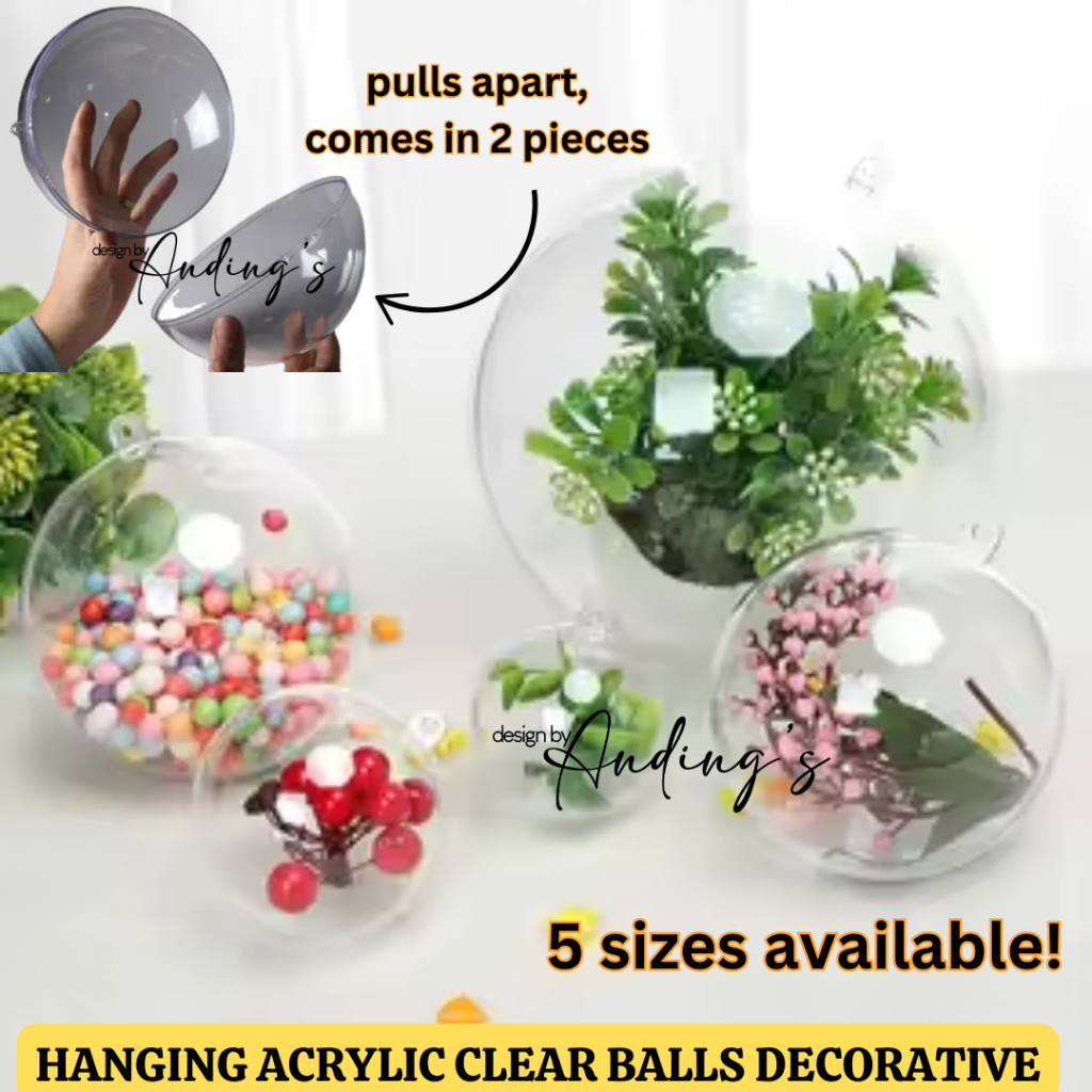 Anding's Acrylic Ball Clear High Quality Pull Apart Decorative Balls ...