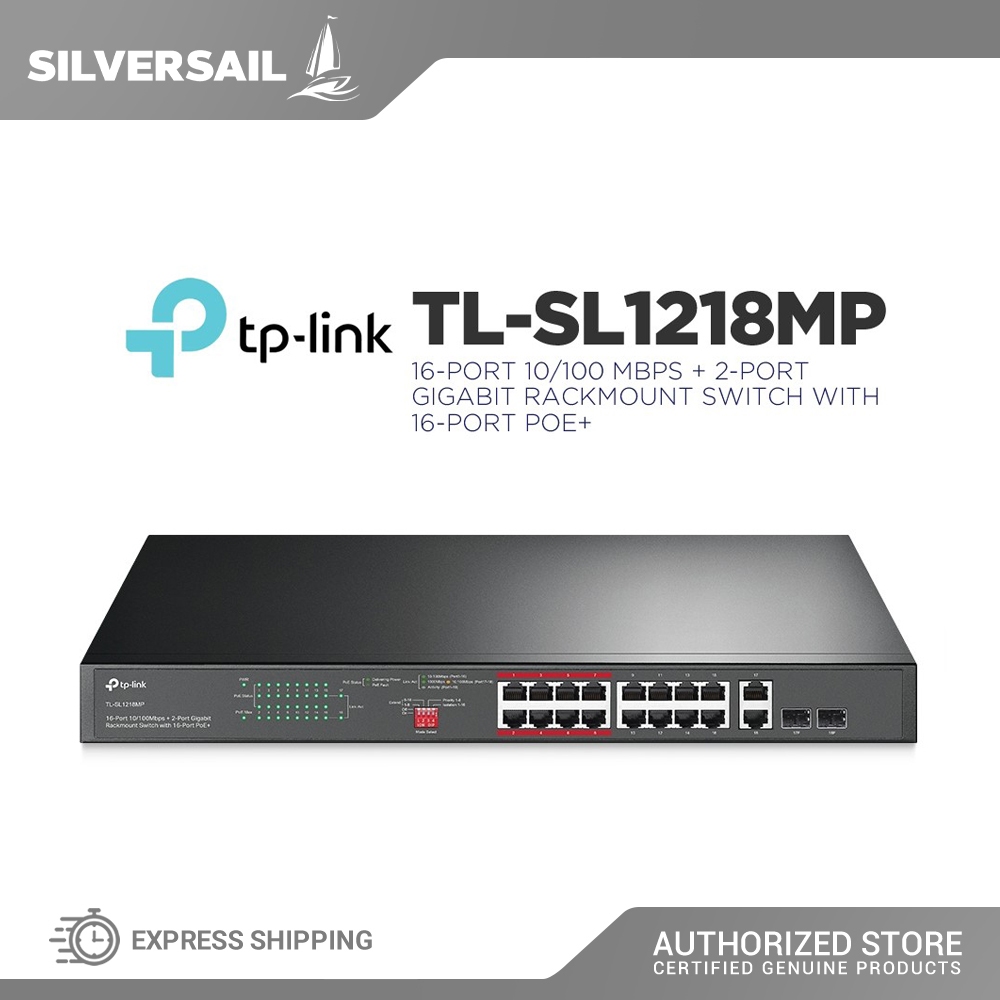 Tp-Link TL-SL1218MP Port Gigabit Rackmount Switch with 16 PoE+ | Shopee ...