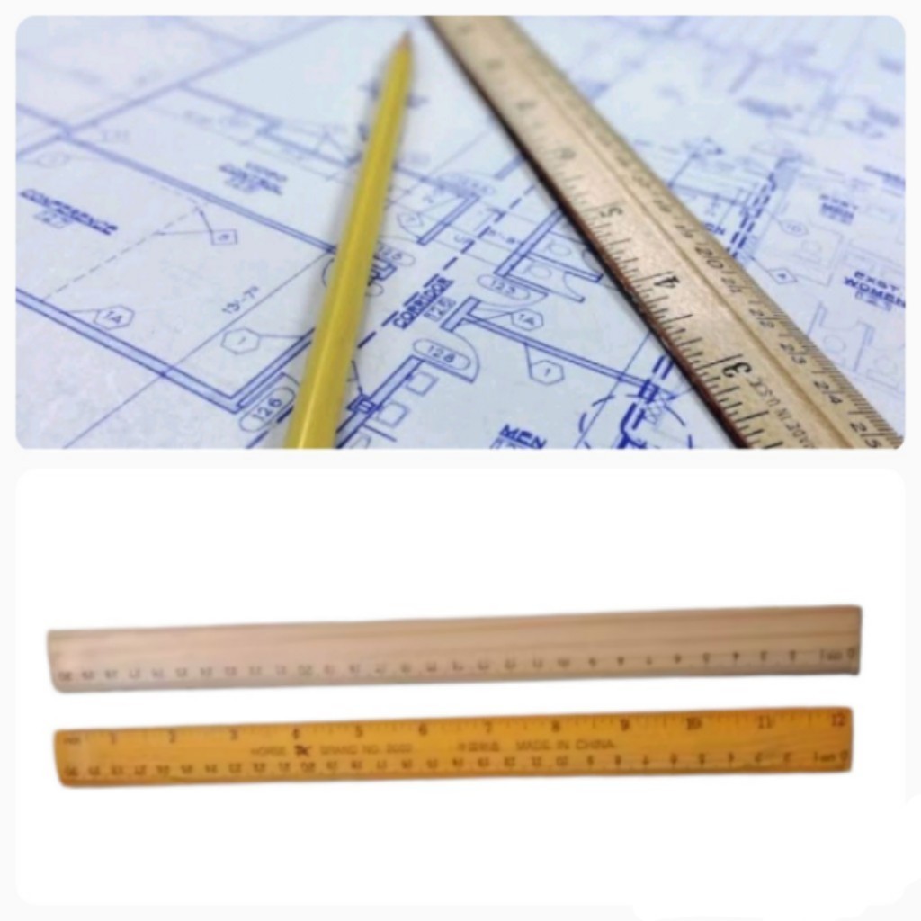 MEASURING STICK RULER WOOD AND COLORED PLASTIC FLEXIBLE SOFT RULER ...