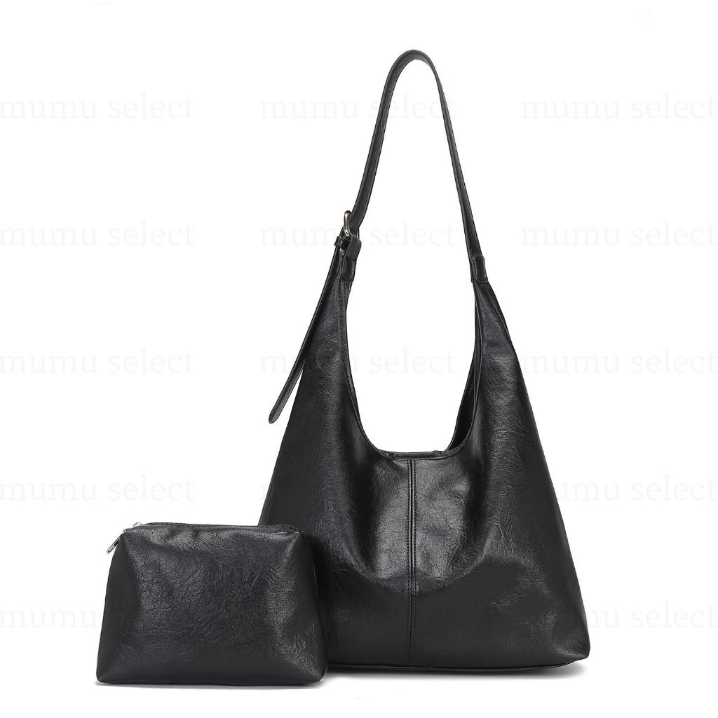 【High-End Mumu】M333 2in1 Retro Soft Leather Women Shoulder Bag Large ...