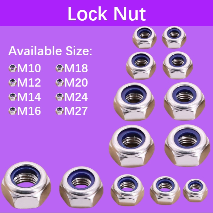 Mago Lock Nut M10-M27 Galvanized Steel Hexagon Head Lock Nuts | Shopee ...