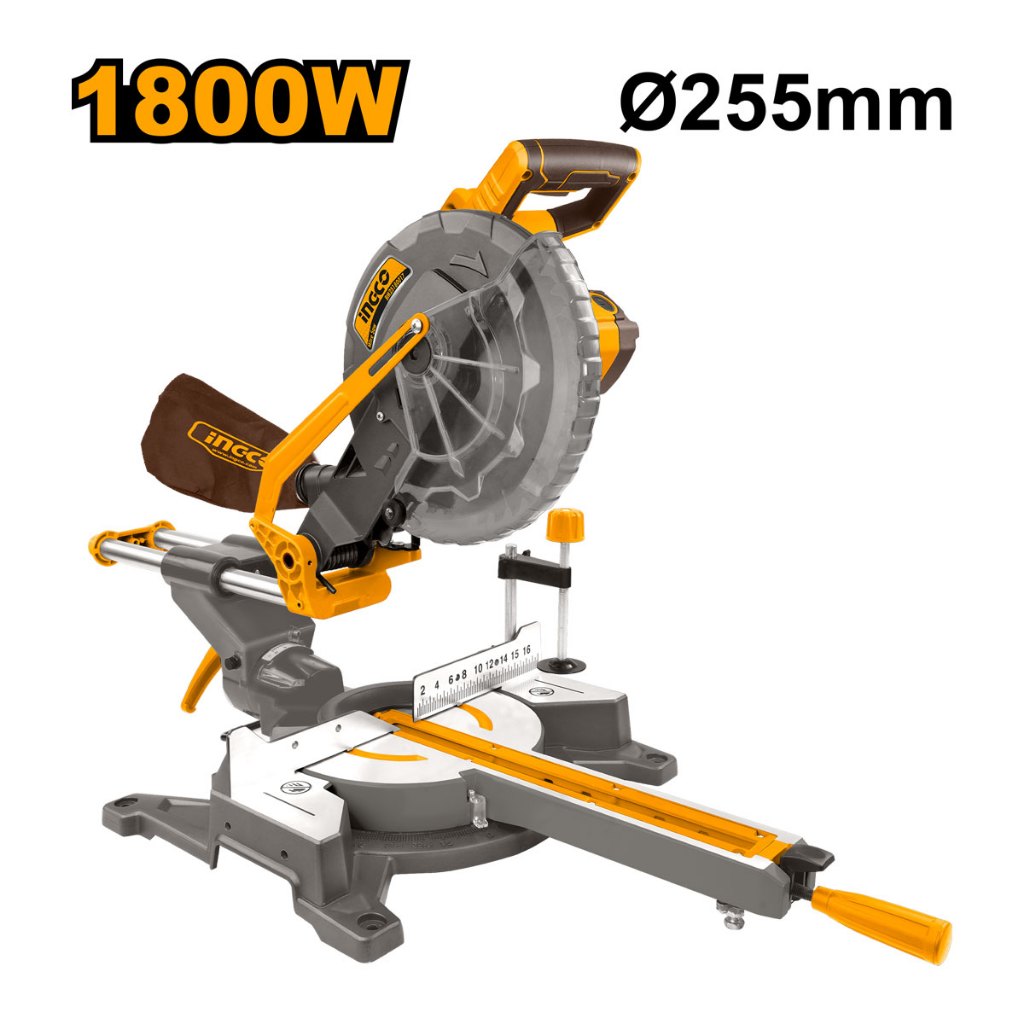 INGCO 1800W Parallel Dual Sliding Rails Mitre Saw with 1pcs TCT Blade ...