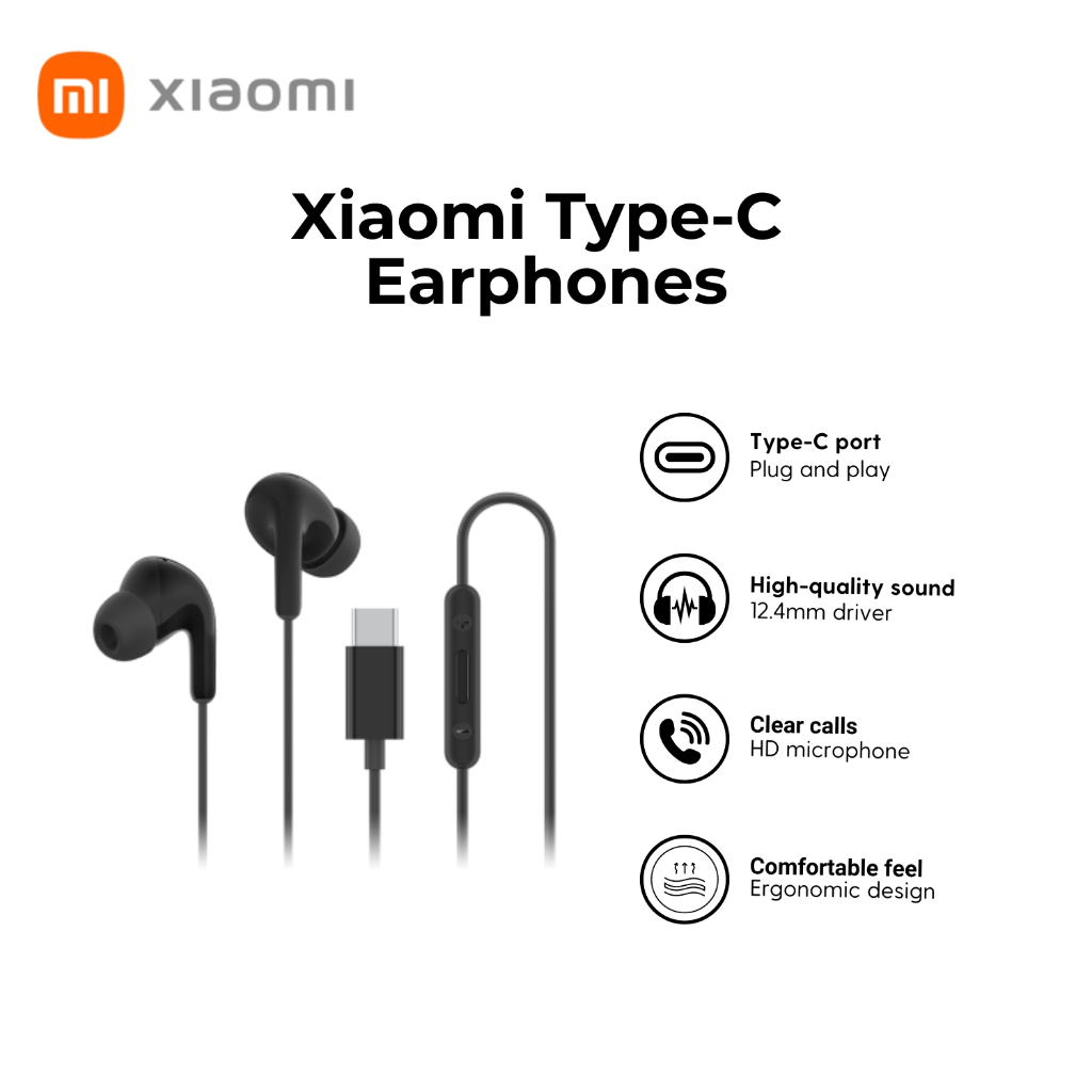 XIAOMI TYPE-C EARPHONES｜Type-C port Plug and play | Shopee Philippines