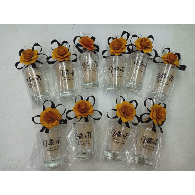 SHOT GLASS SOUVENIR WITH PRINT STICKER | Shopee Philippines