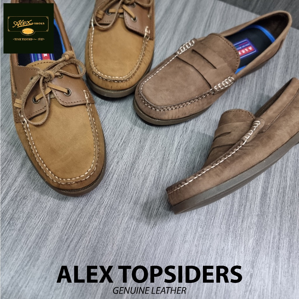 ALEX SHOES MEN'S TOPSIDERS BOAT SHOES GENUINE LEATHER | Shopee Philippines