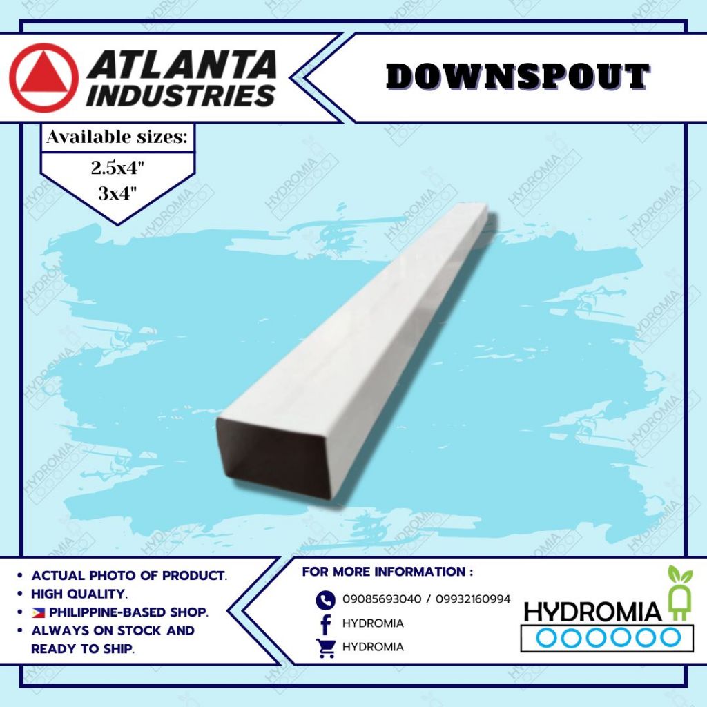 10PCS ATLANTA DURACON PVC TUBULAR DOWNSPOUT 2.5X4, 3X4 8FT | Shopee ...