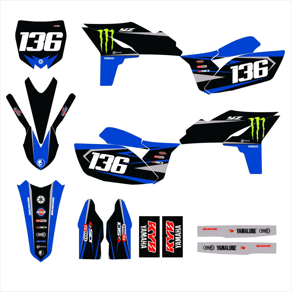 Yamaha YZ 250F ( 2010 - 2013 ) Graphics kit Sticker Decal | Shopee ...