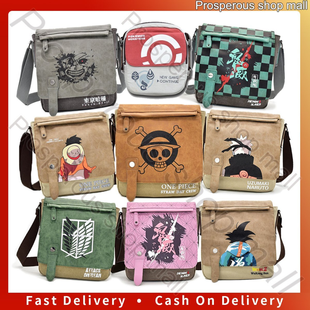one piece anime bag anime sling bag attack on titan naruto demon slayer ...