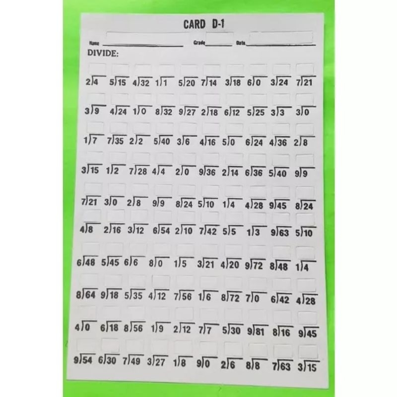 Window Card Math Operations [Addition A-4;Subtraction S-1,S-4;Division ...