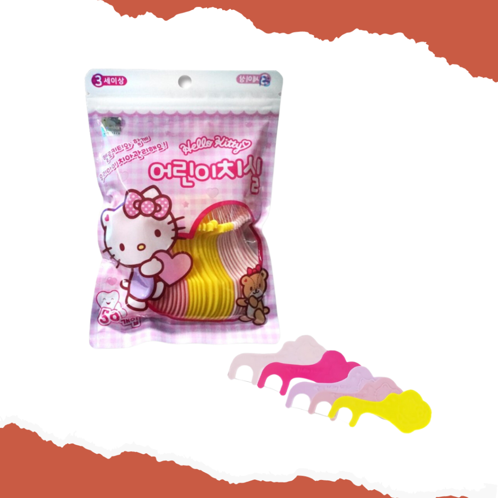 Daiso Korea - Hello Kitty Children's Y-shaped Disposable Floss (50p)3 ...